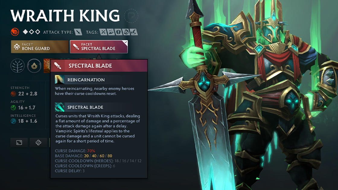 wraith king can choose between summoning skeletons or dealing ...