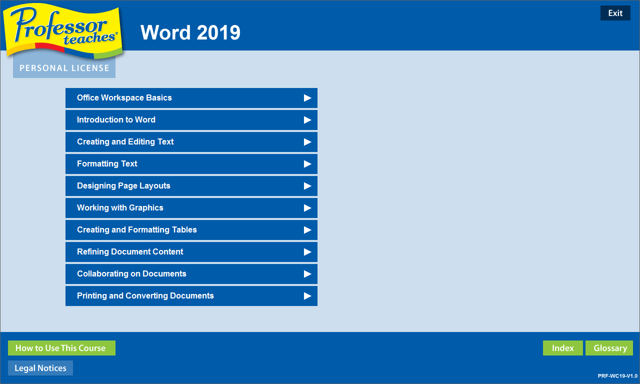 Professor Teaches Word 2019 on Steam