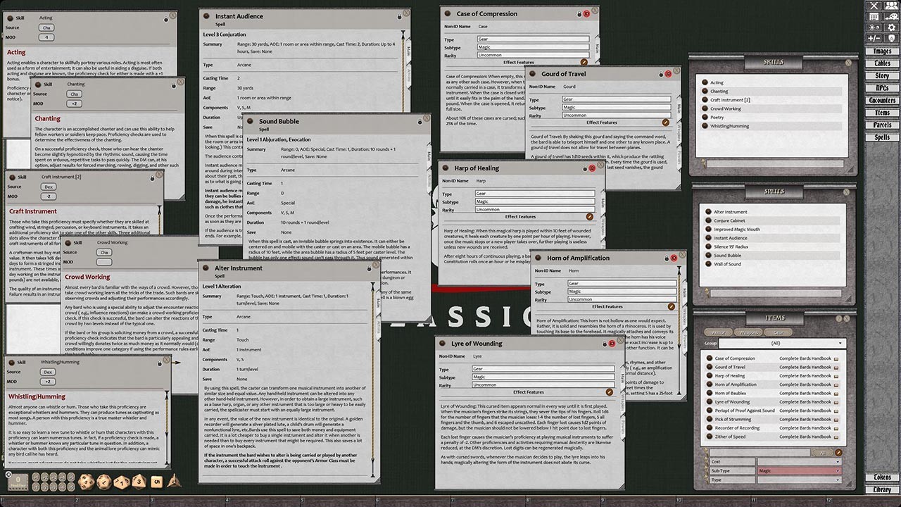 Fantasy Grounds - D&D Classics: PHBR7 The Complete Bard's Handbook (2E ...