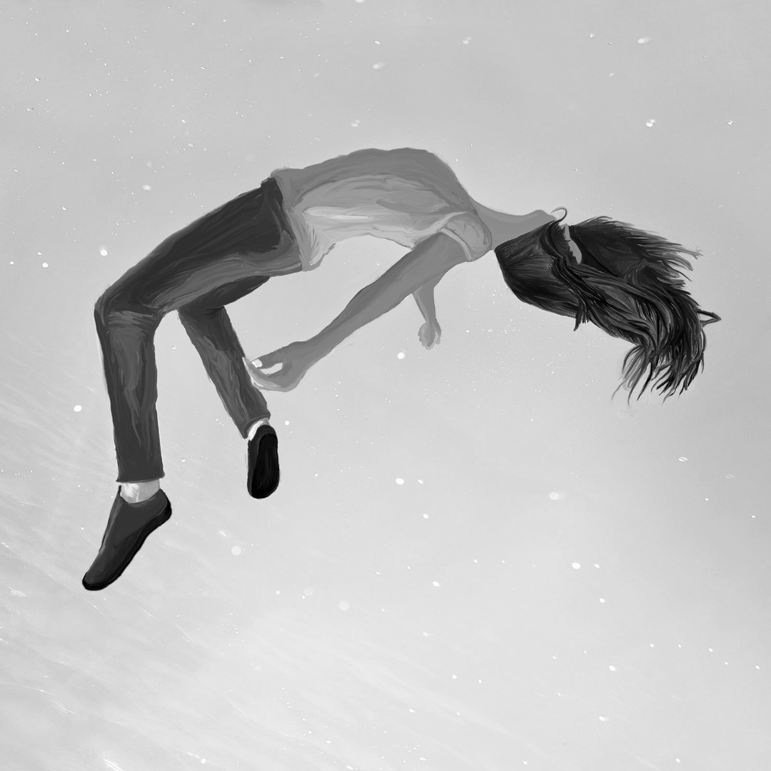 Woman Falling From Sky Drawing