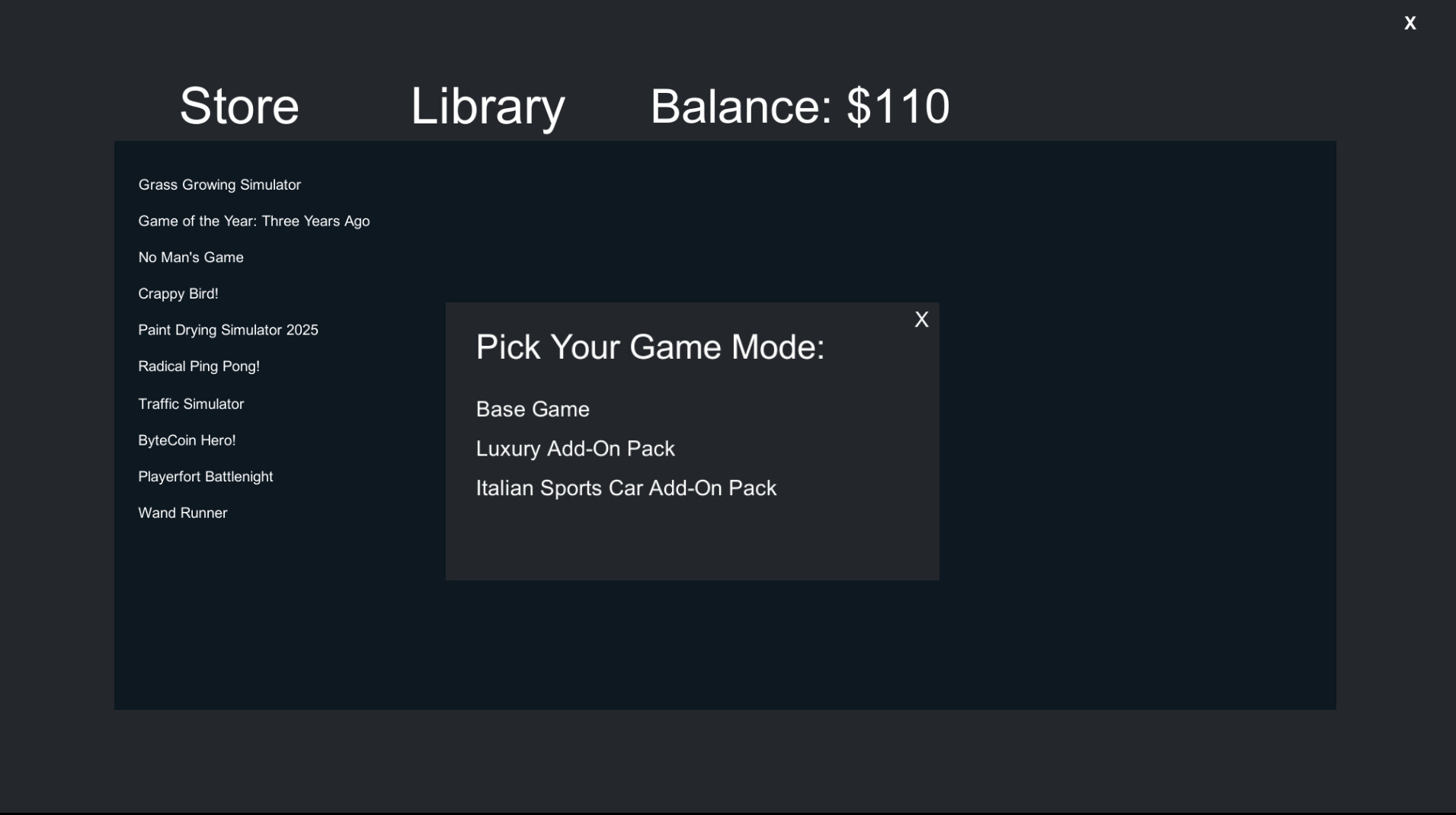 Video Game Library Simulator on Steam