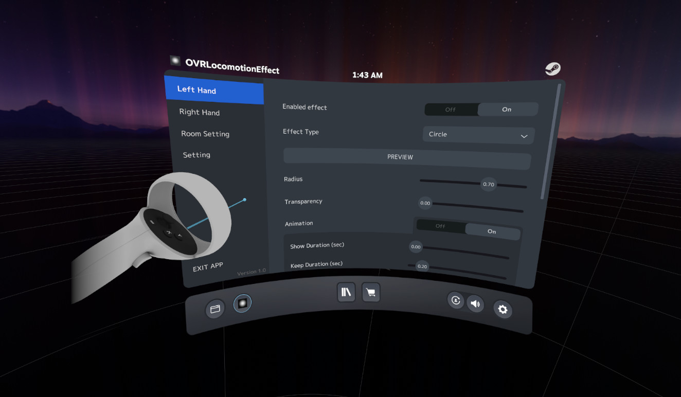 OVR Locomotion Effect : Anti-VR Sickness on Steam