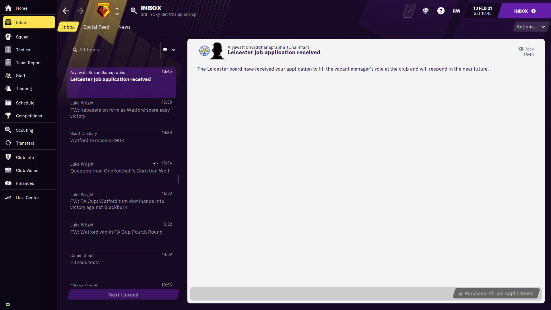 Football Manager 2021 Touch - All Job Applications on Steam