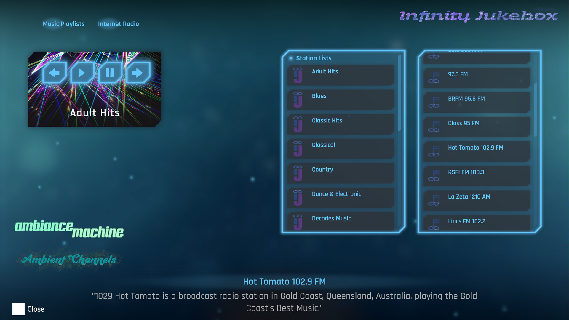 Ambient Channels: Infinity Jukebox - Internet Radio di Steam