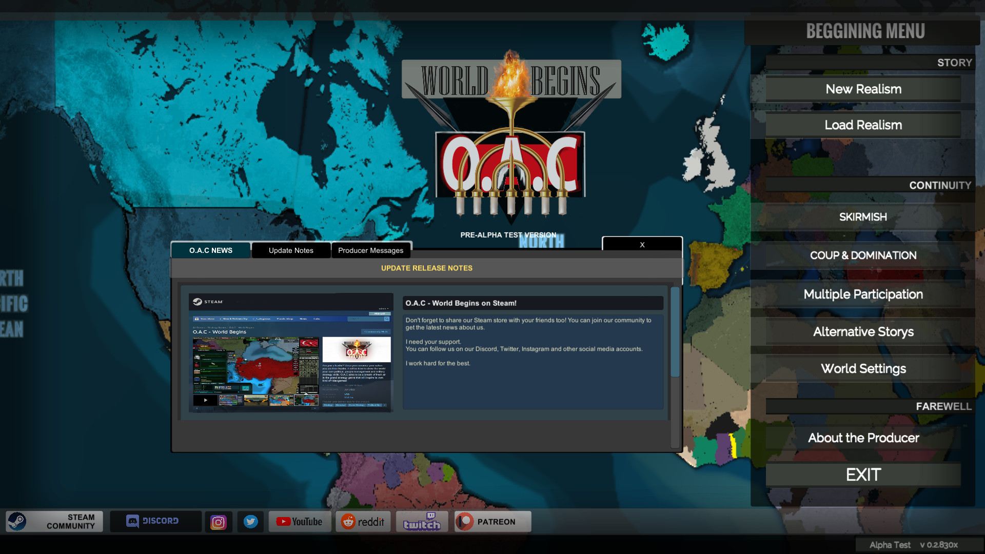 O.A.C - World Begins on Steam