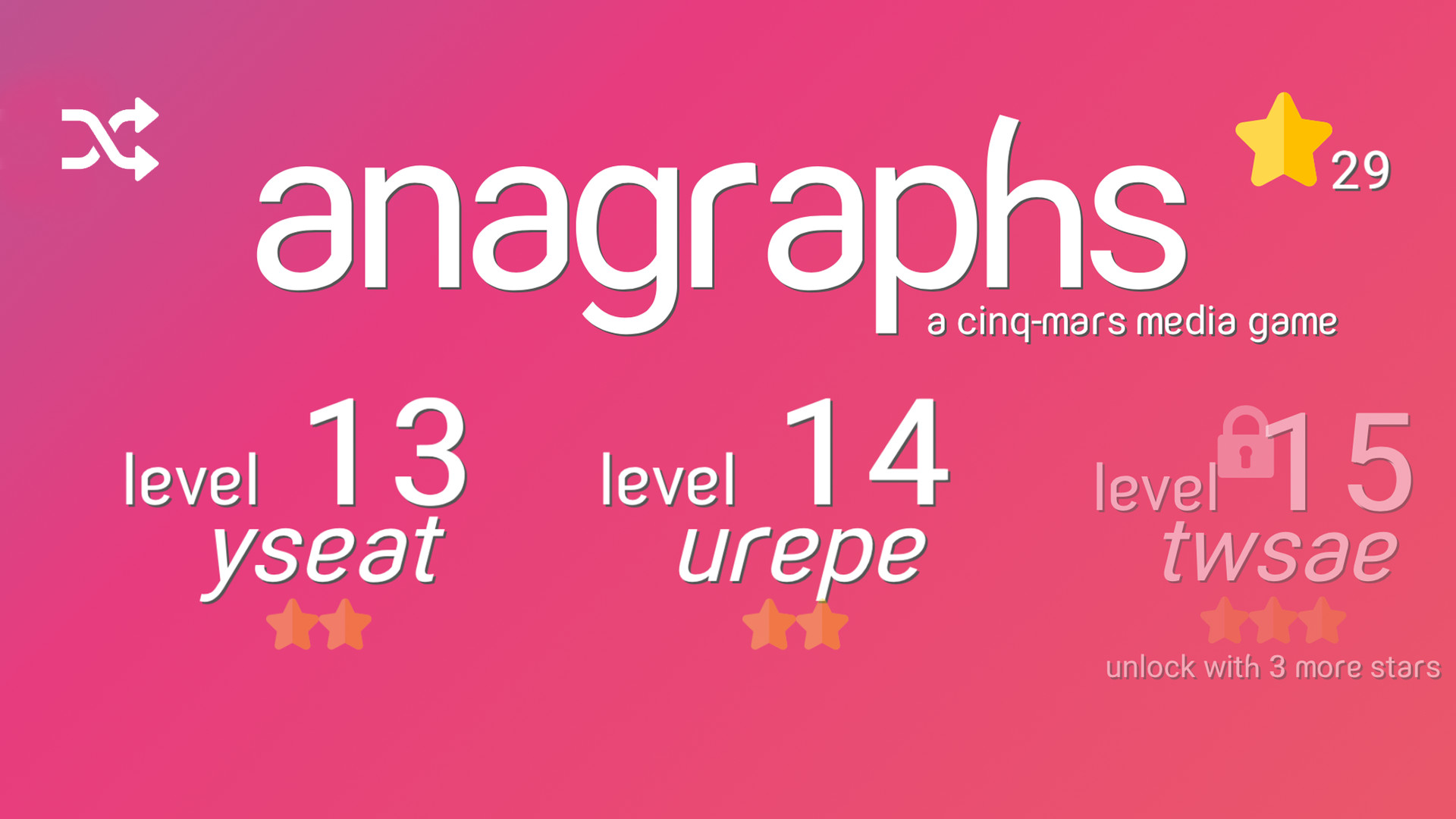 Anagraphs: An Anagram Game With a Twist on Steam