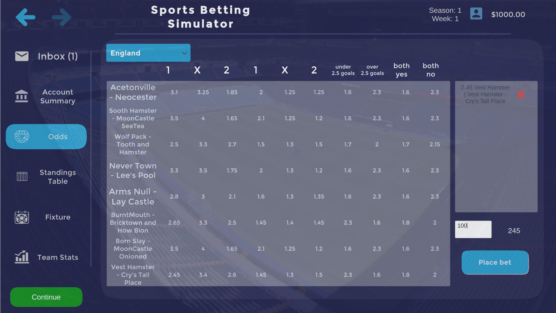 Sports Betting Simulator on Steam