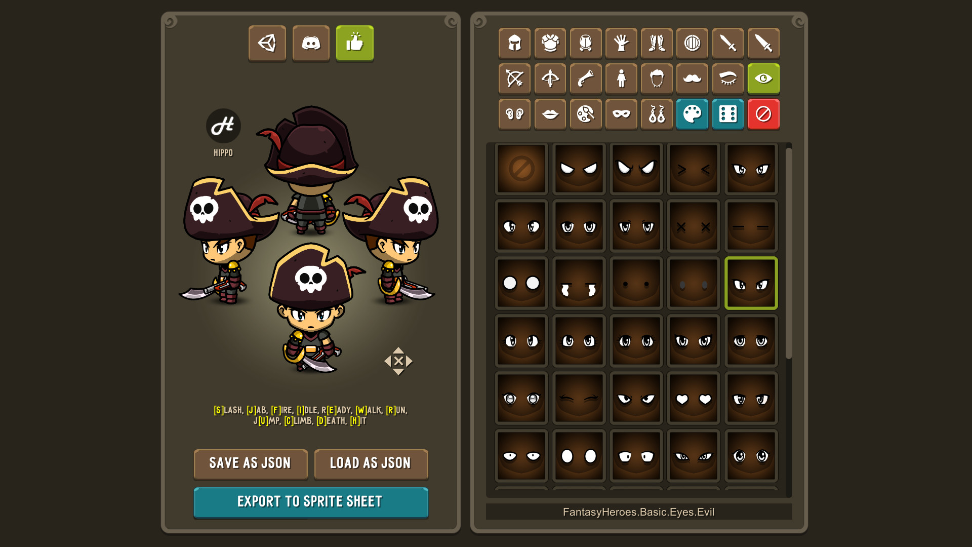 Fantasy Heroes: 4-Directional Character Editor & Sprite Sheet Maker ...