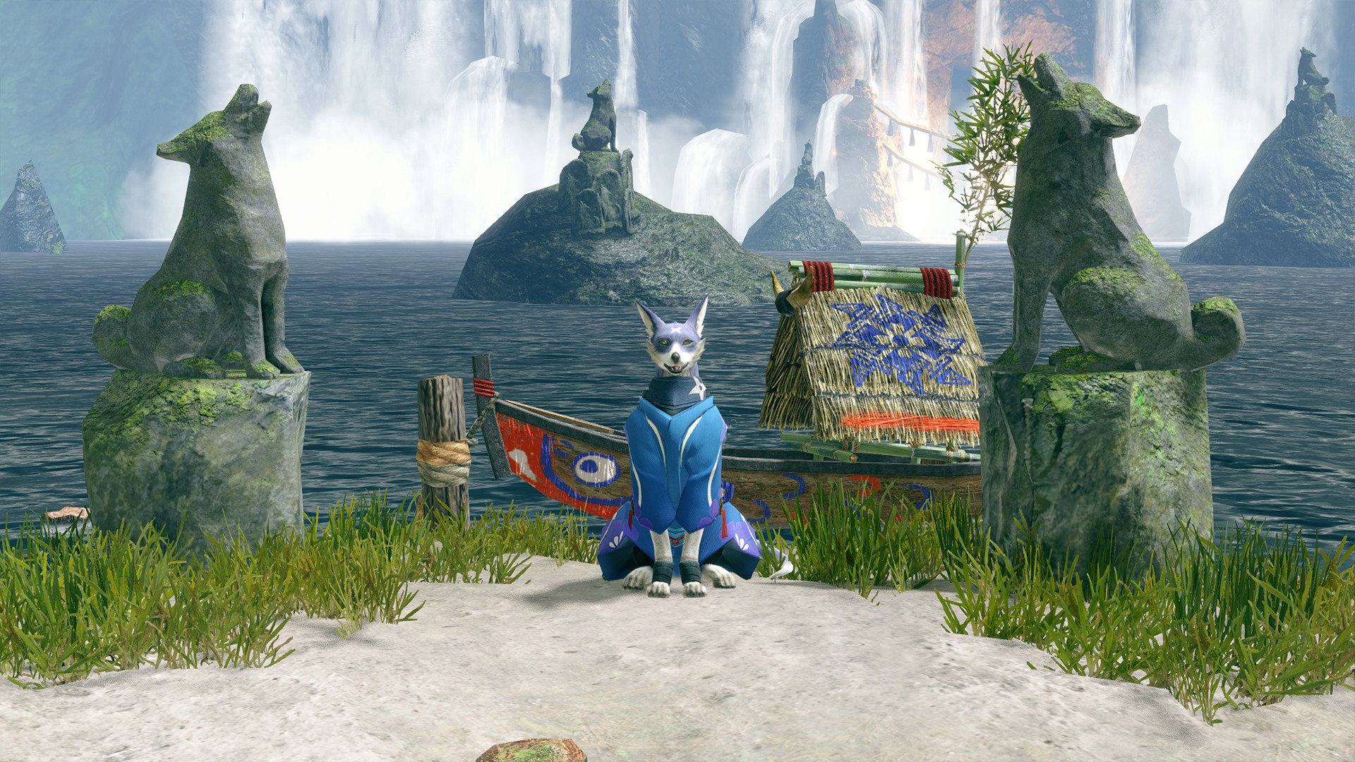 MONSTER HUNTER RISE - "C Floral Yukata" Palamute layered armor piece on ...