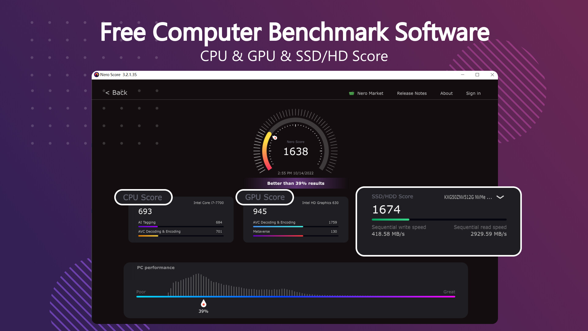 Nero Score - PC benchmark & performance test on Steam