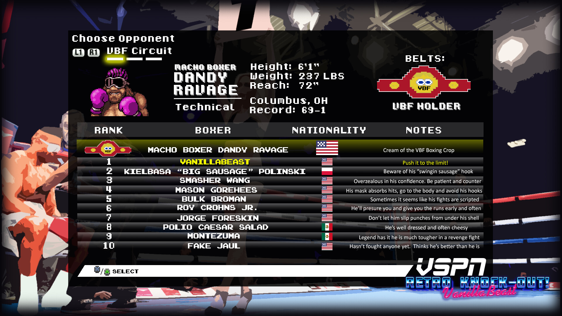 VanillaBeast: Retro Knock-Out! Screenshots · SteamDB