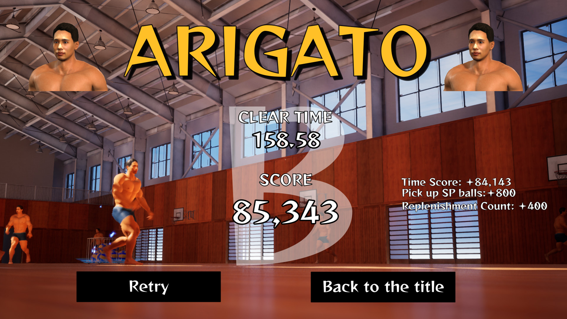 A game that saves the muscles caught in the ceiling of the gymnasium on ...