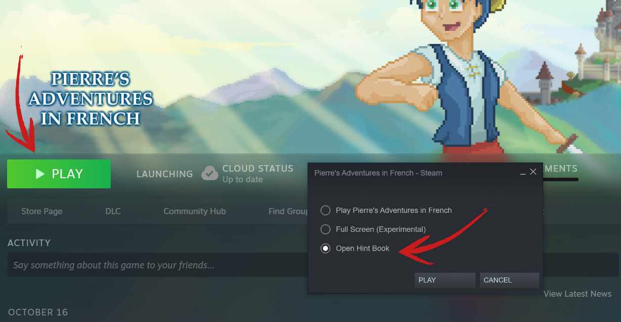 Pierre's Adventures in French - Hint Book on Steam