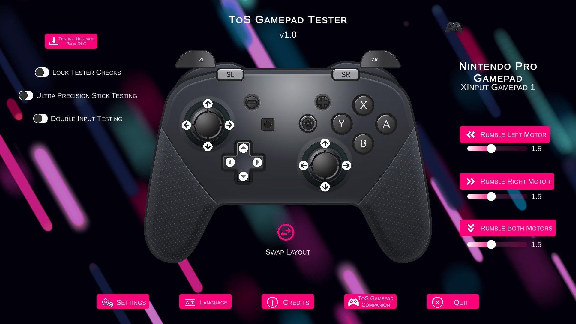 ToS Gamepad Tester - Testing Upgrade Pack on Steam