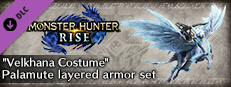 Monster Hunter Rise - "Velkhana Costume" Palamute layered armor set ...