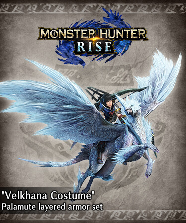 Monster Hunter Rise - "Velkhana Costume" Palamute layered armor set ...