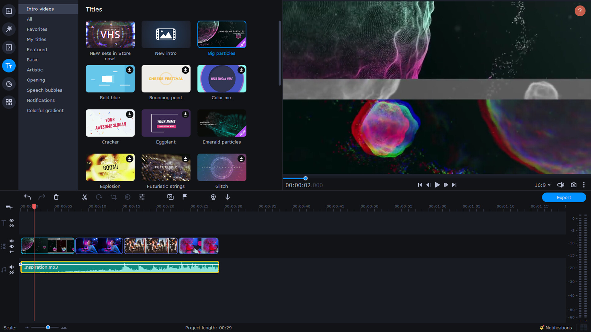 Movavi Video Editor 2023 - Universe of Particles Intro Pack on Steam