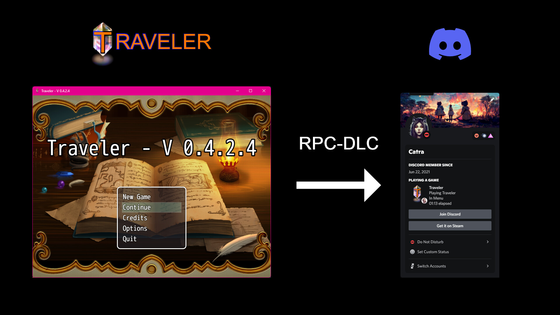 Discord RPC · Discord RPC for Traveler Screenshots · SteamDB
