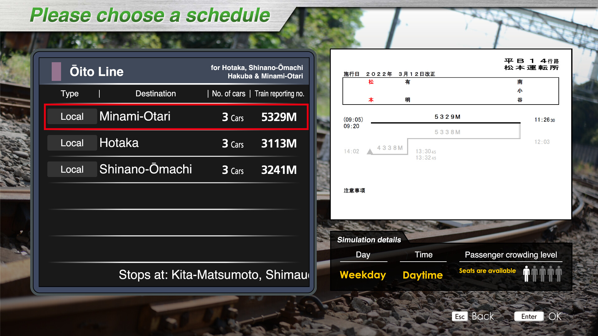 JR EAST Train Simulator: Oito Line (Matsumoto to Minami-Otari) 211 ...