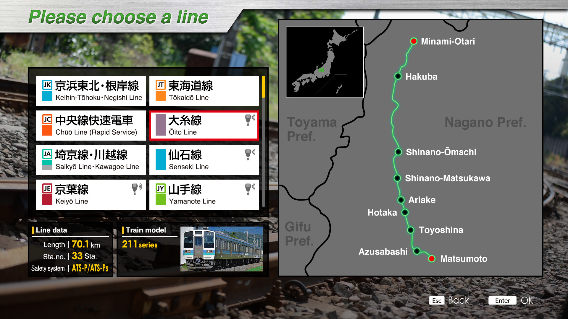 JR EAST Train Simulator: Oito Line (Matsumoto to Minami-Otari) 211 series on Steam