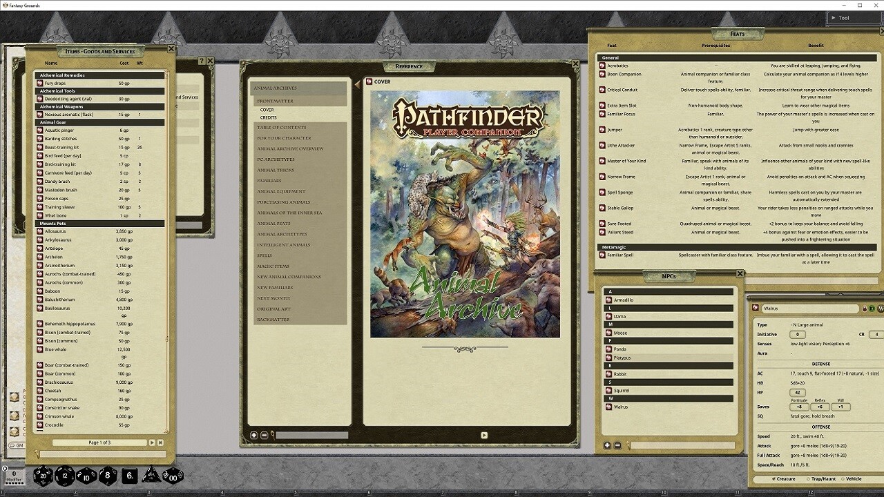 Fantasy Grounds - Pathfinder RPG - Pathfinder Companion: Animal Archive ...