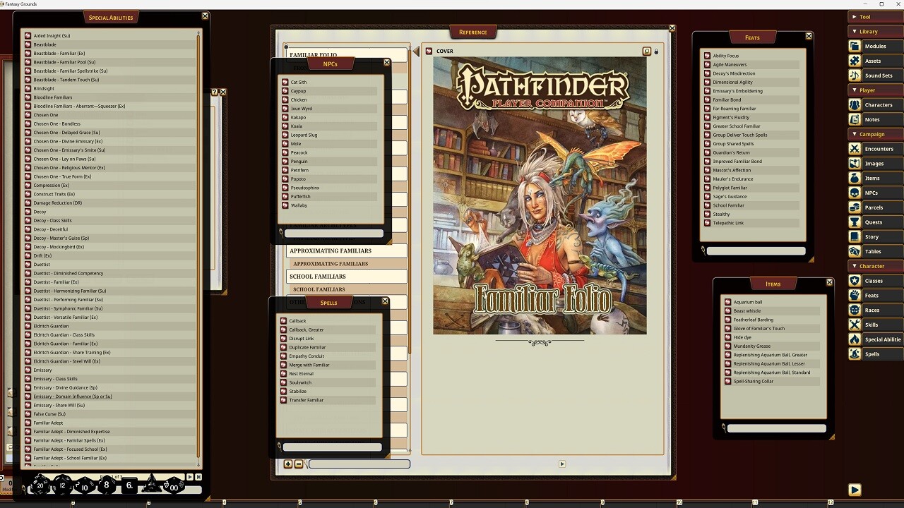 Fantasy Grounds - Pathfinder RPG - Pathfinder Companion: Familiar Folio ...