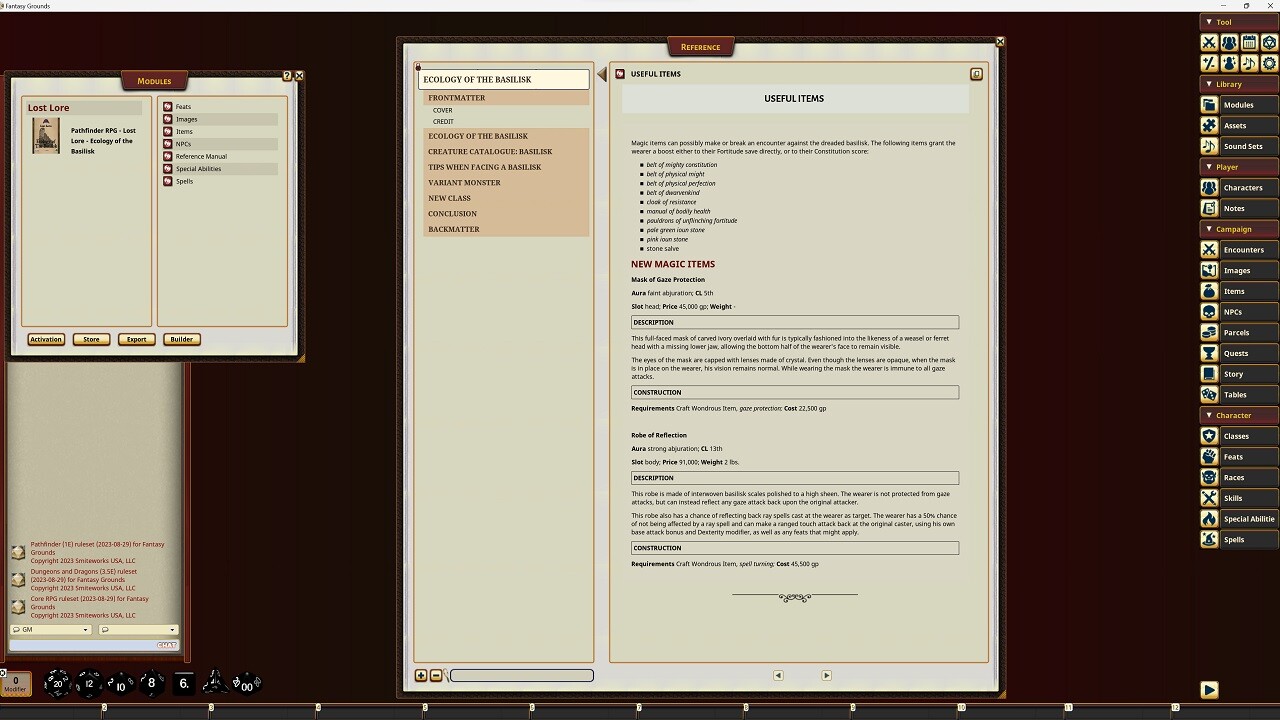 Fantasy Grounds - Lost Lore: Ecology of the Basilisk on Steam