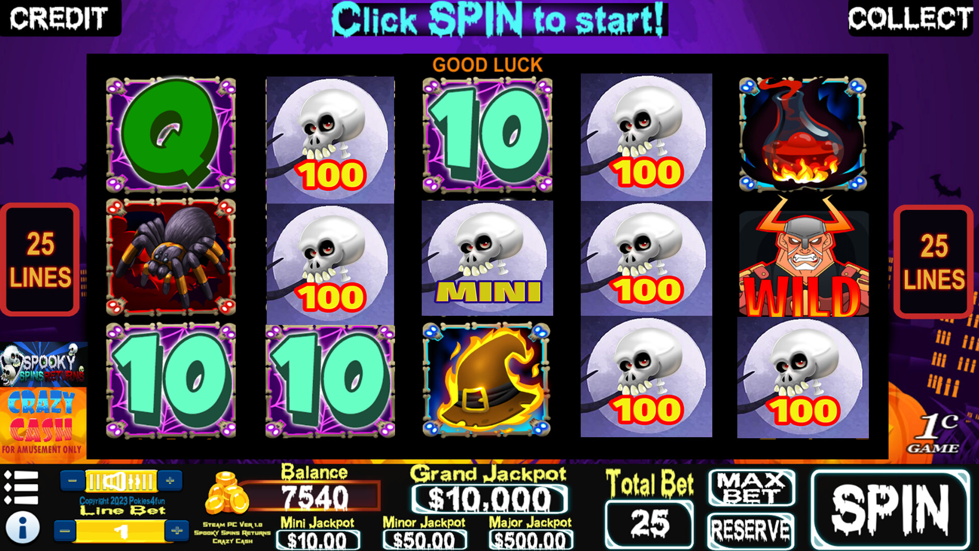 Spooky Spins Returns : Crazy Cash Edition - Slots Screenshots · SteamDB