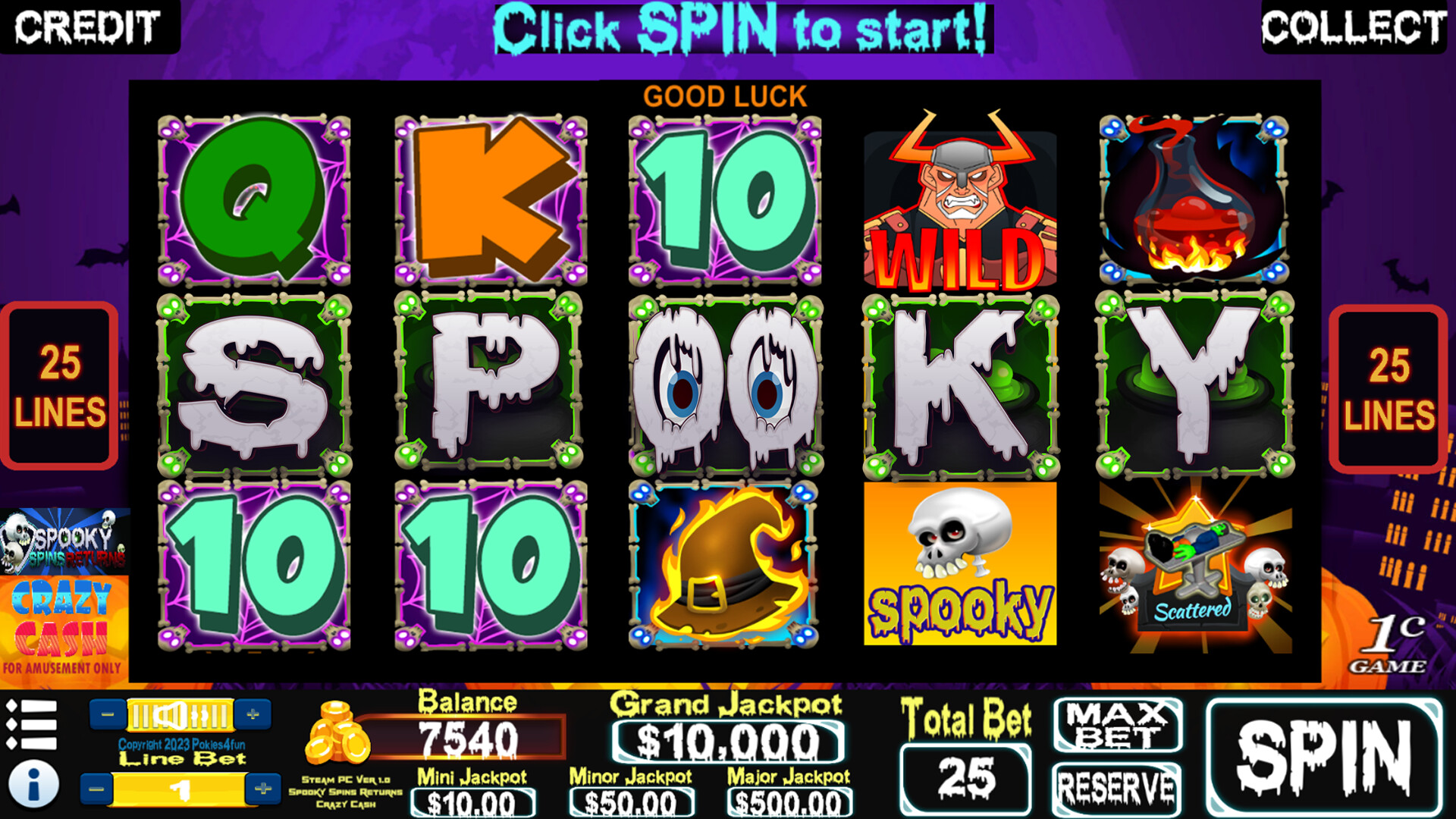 Spooky Spins Returns : Crazy Cash Edition - Slots Screenshots · SteamDB