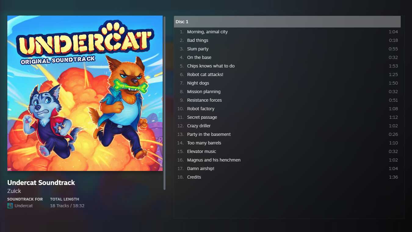 Undercat Soundtrack บน Steam