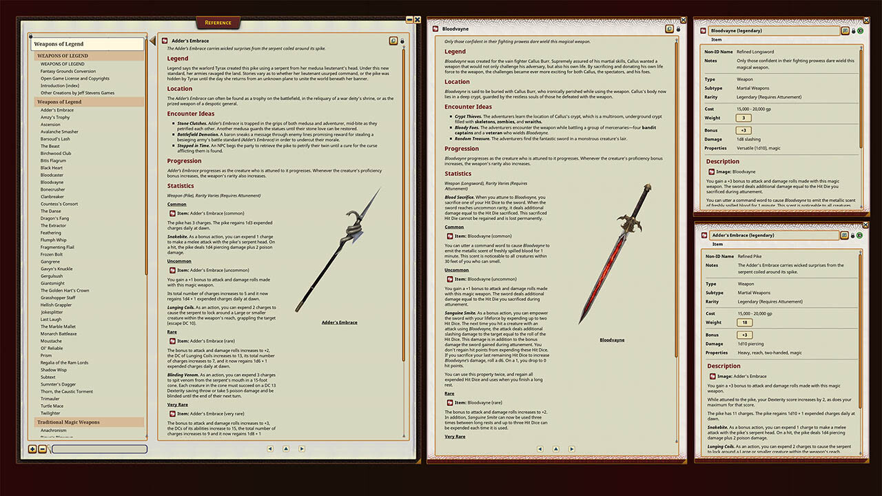 Fantasy Grounds - Weapons of Legend for 5th Edition on Steam