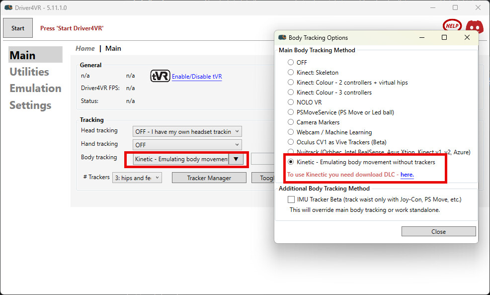 Driver4VR Kinetic: Full Body Tracking na Steam