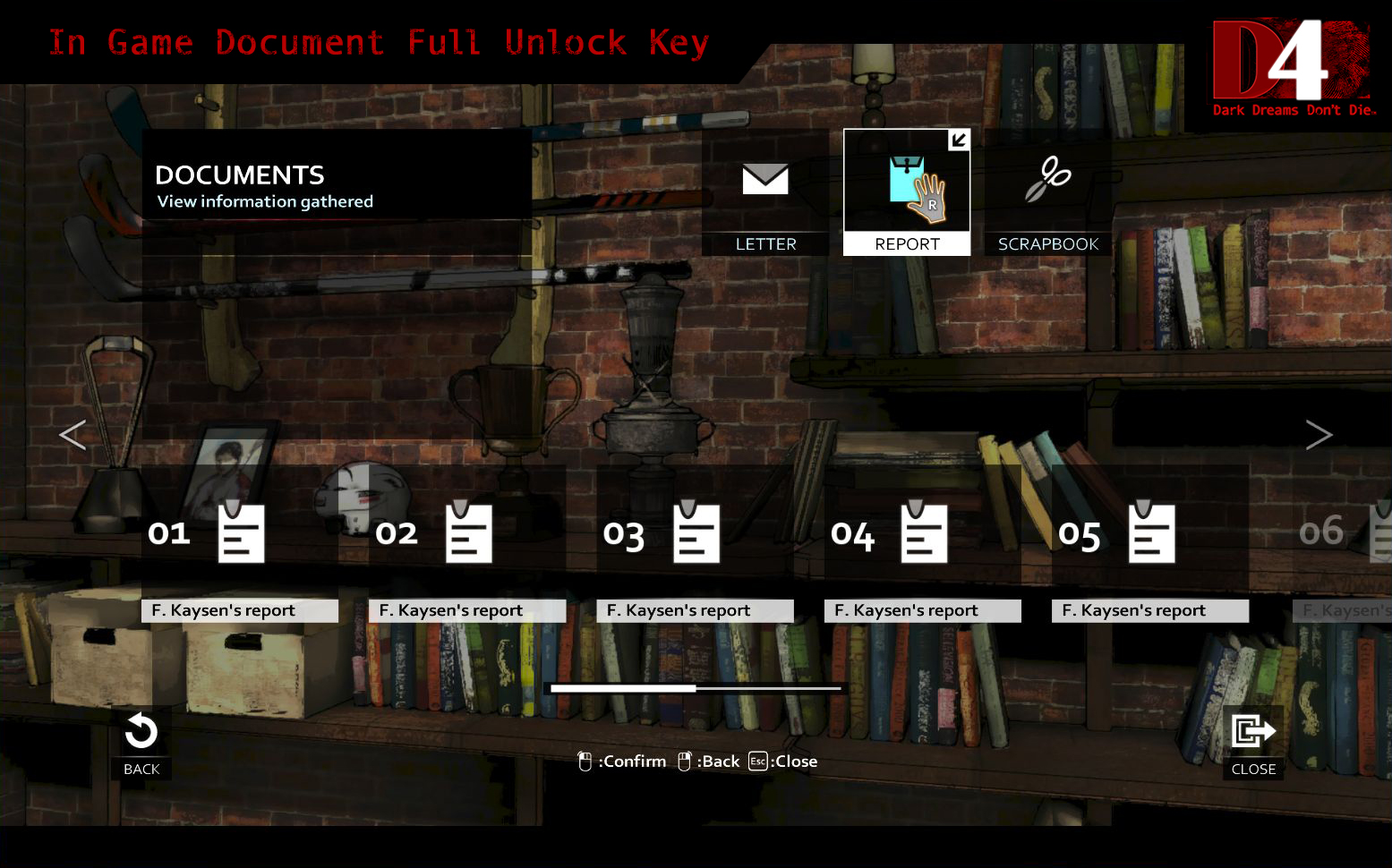 D4: In Game Document Full Unlock Key on Steam