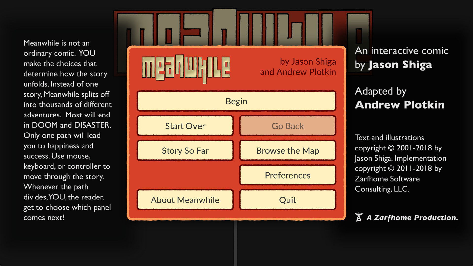 Meanwhile: An Interactive Comic Book on Steam
