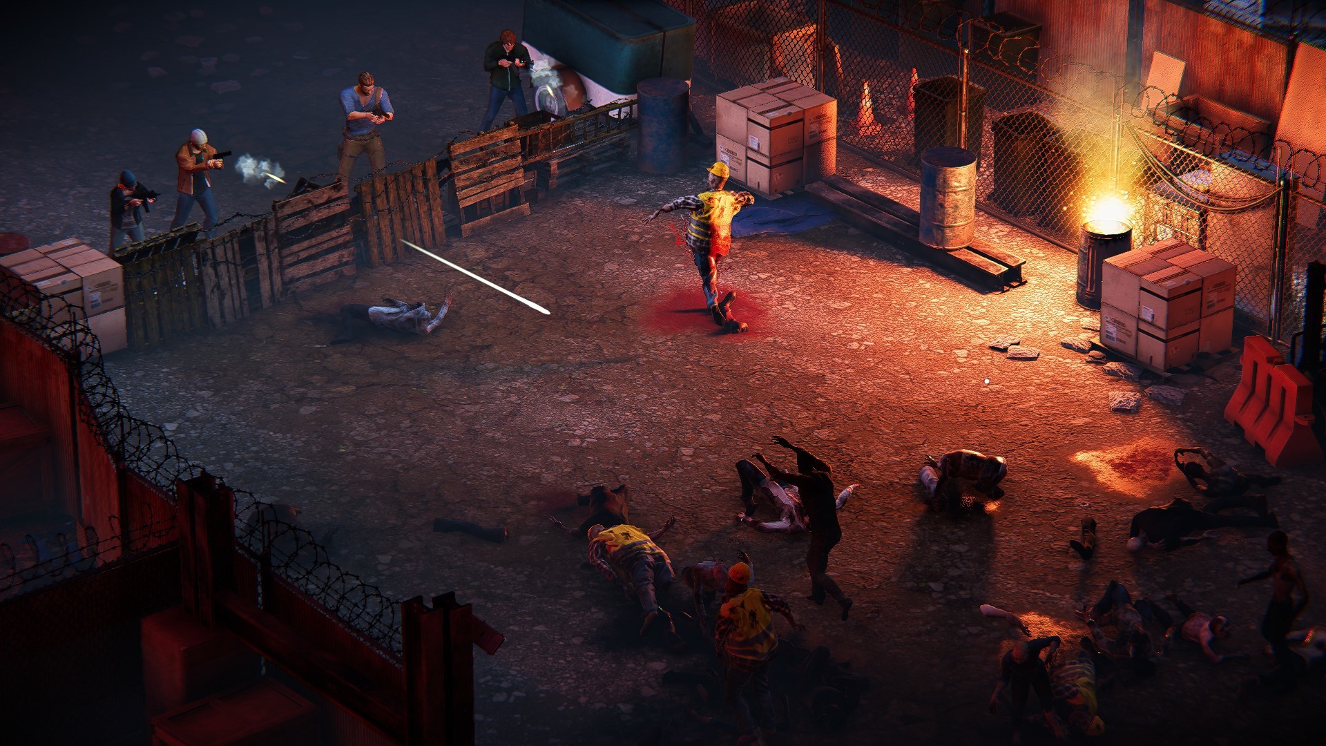 Steam 上的 Frontline Zed : 丧尸危机爆发了，晚上借助路障工事抵御丧尸的进攻，白天收集武器，修复防御工事。生存下去，一路穿过美国，获得营救。